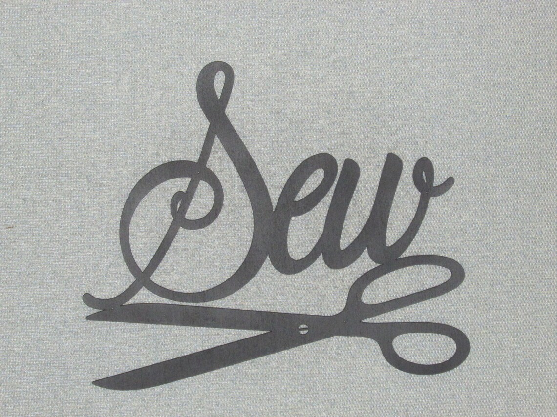 Custom Sew Word With Scissors Wooden Wall Decor Sign Sewing - Etsy