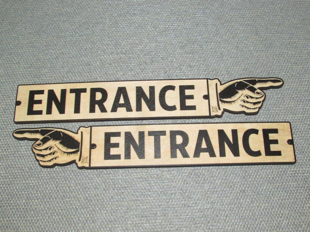 Rustic Wooden Entrance Pointing Finger Right or Left Direction Sign. - Etsy