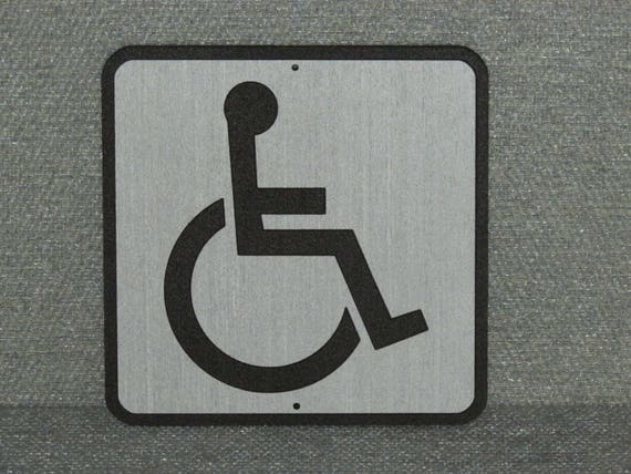 Restroom Sign Handicap Door or Wall Grey and Black - Etsy