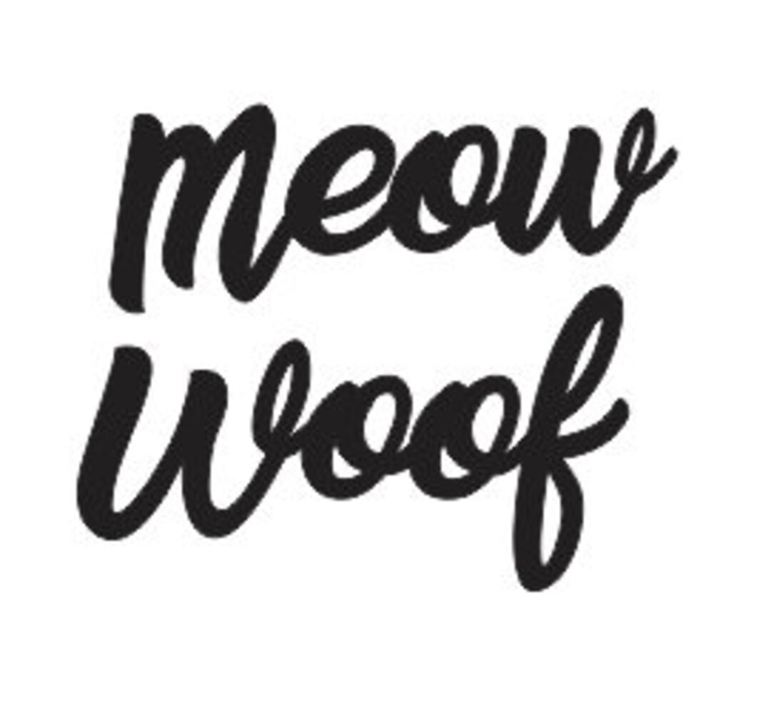 Meow and Woof Wooden Wall Words Wall Art Decor Dog Cat - Etsy