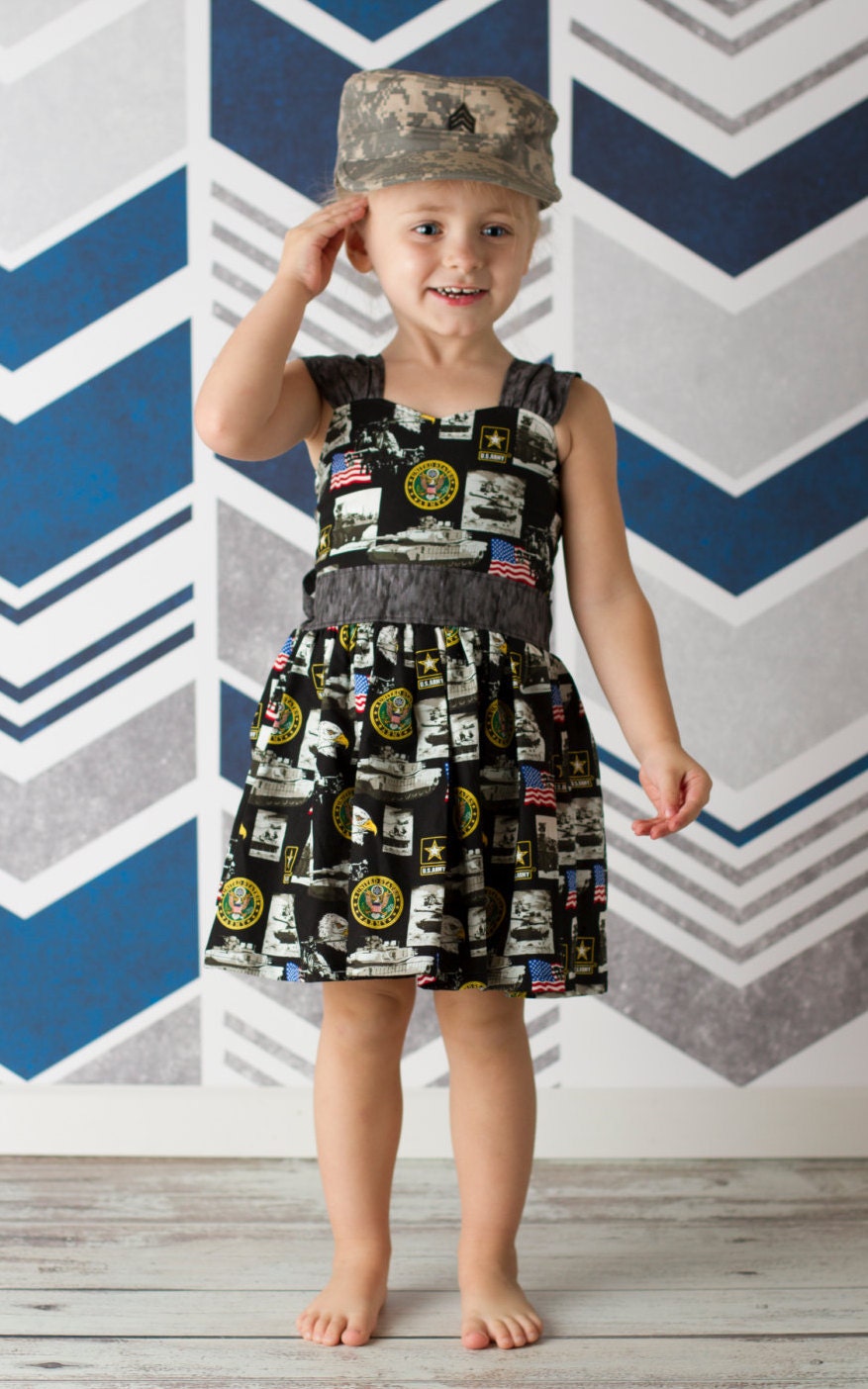 Girls Army Dress Girls Patriotic Dress Girls Military | Etsy