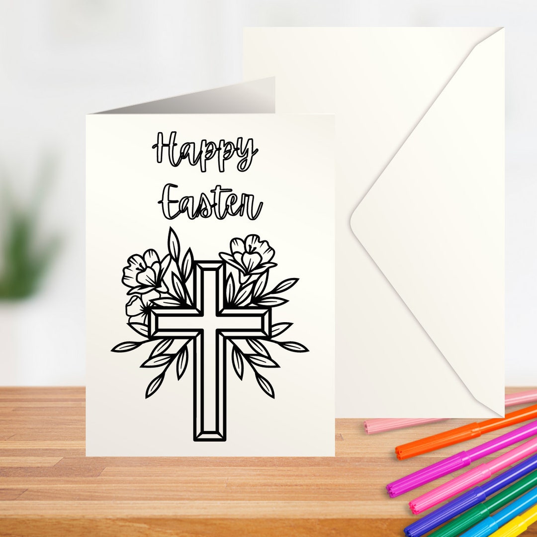 Religious Bible Easter Coloring Card for Kids, Printable Download - Etsy