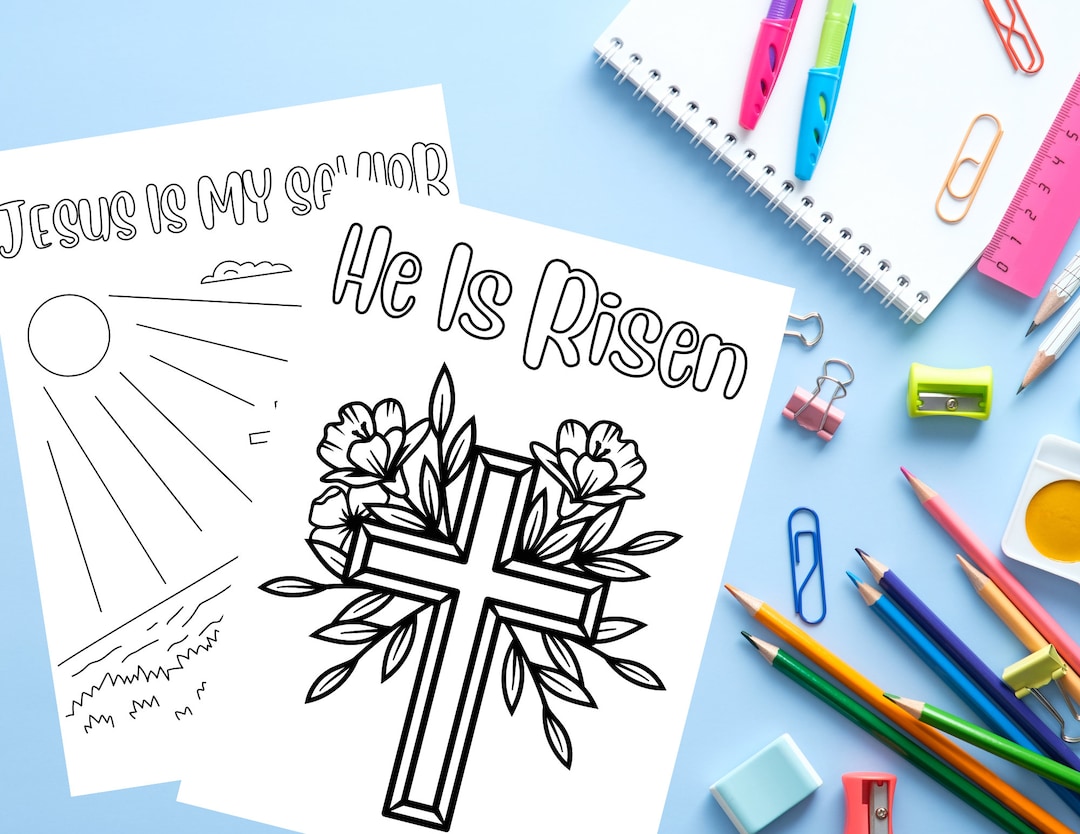 Religious Bible Easter Coloring Pages for Kids, Printable Download - Etsy