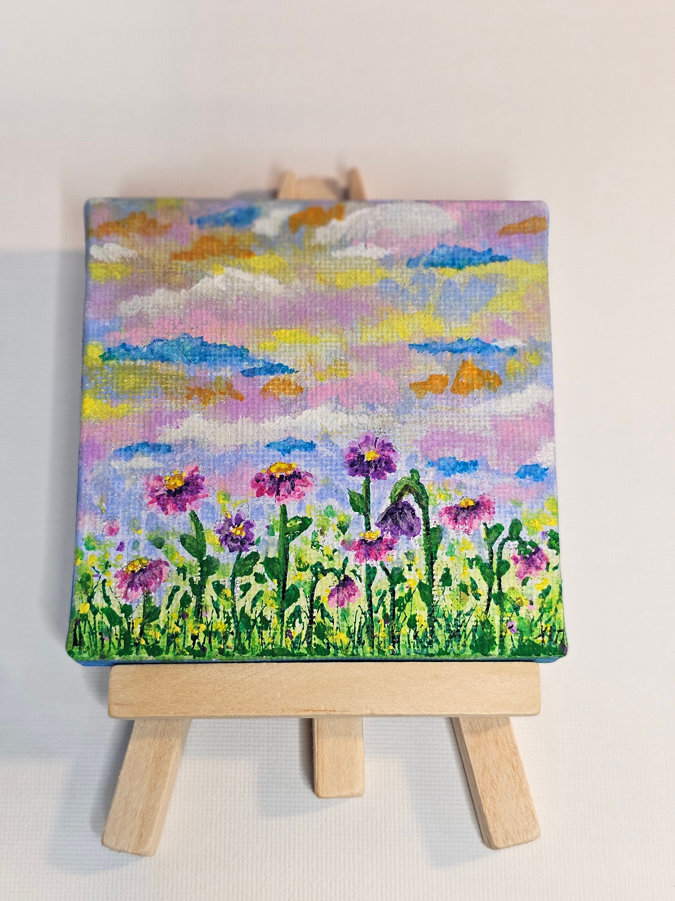 3x3 Mini Flower Painting, Flower Painting - Etsy