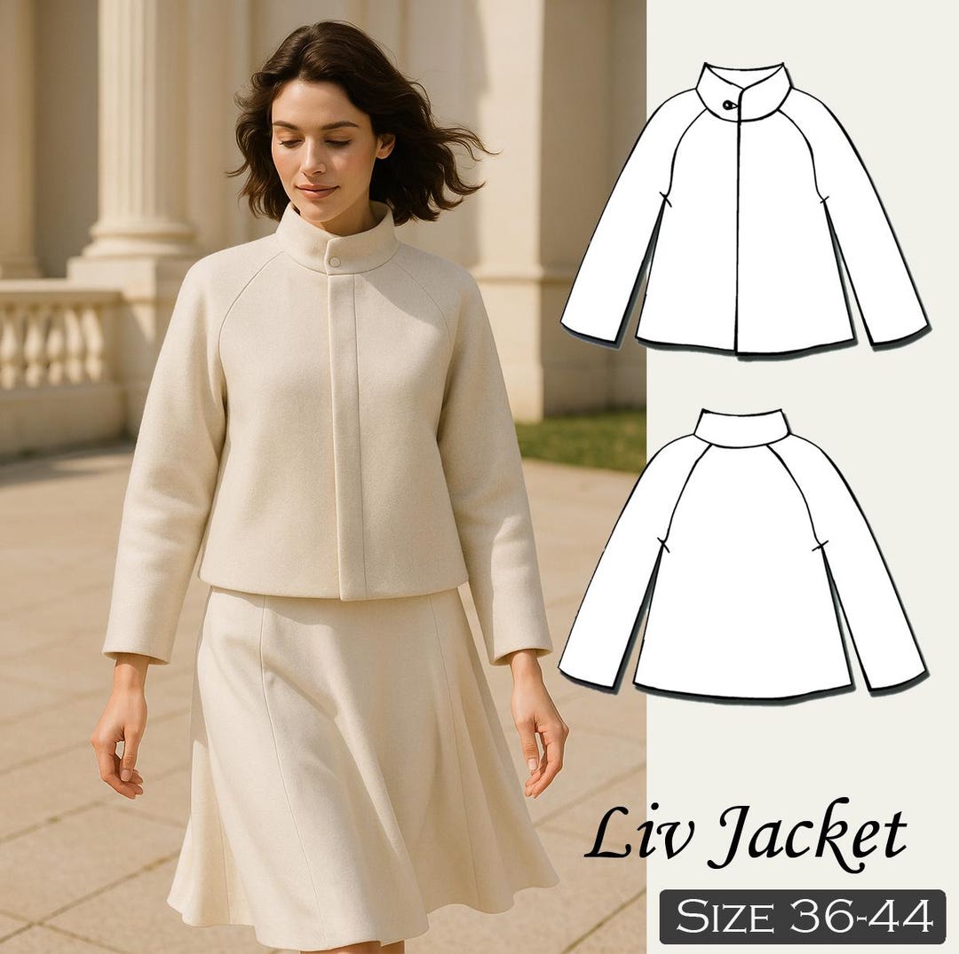 Liv Jacket Sewing Pattern PDF A4 & A0 | Women's Jacket Pattern | High ...