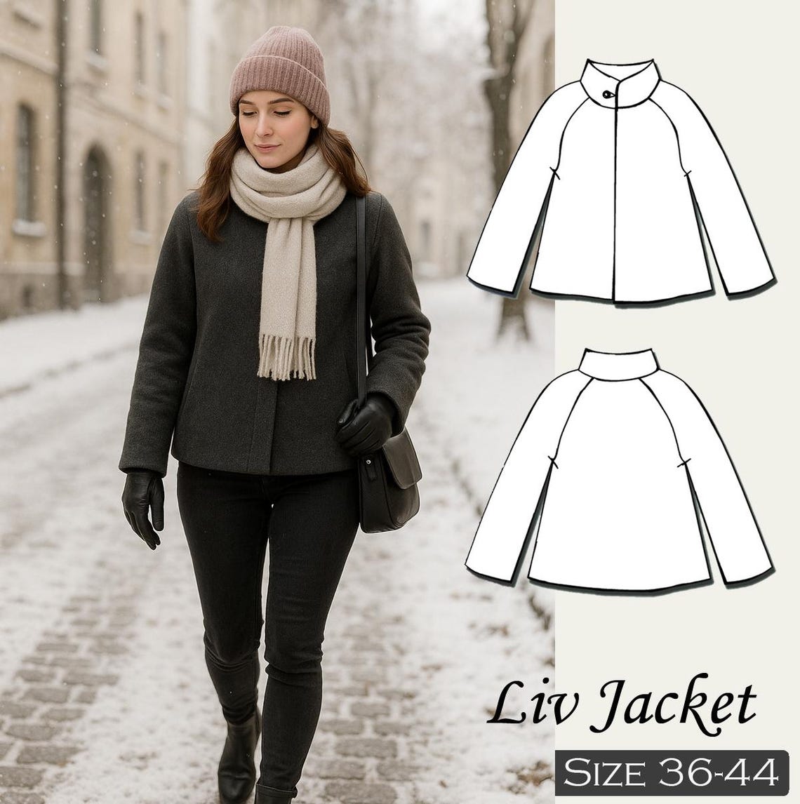 Liv Jacket Sewing Pattern PDF A4 & A0 | Women's Jacket Pattern | High ...