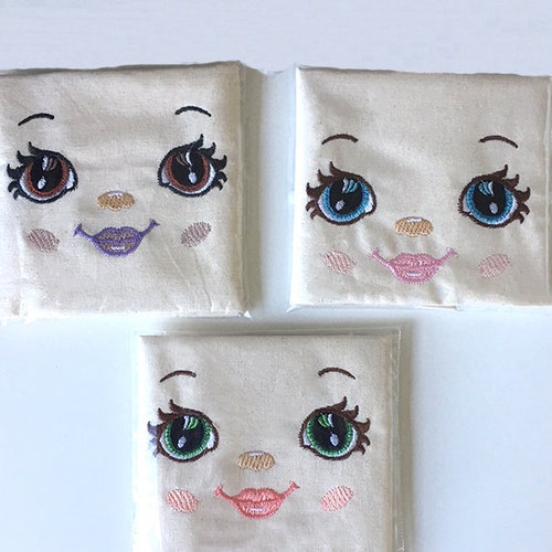 Embroidered Face for Rag Doll. - Etsy
