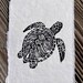 Sea Turtle - Hand-carved and Stamped Lino Print on 5"x7" Handmade ...