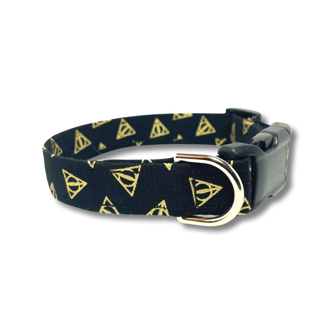 Harry Potter Dog Collar: Deathly Hallows Fabric, Handmade - Etsy