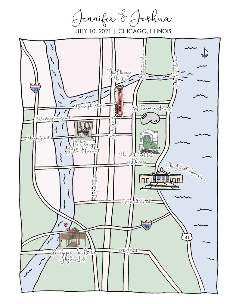 Custom Wedding Map Printable DIY, Map of Wedding Ceremony and Reception ...