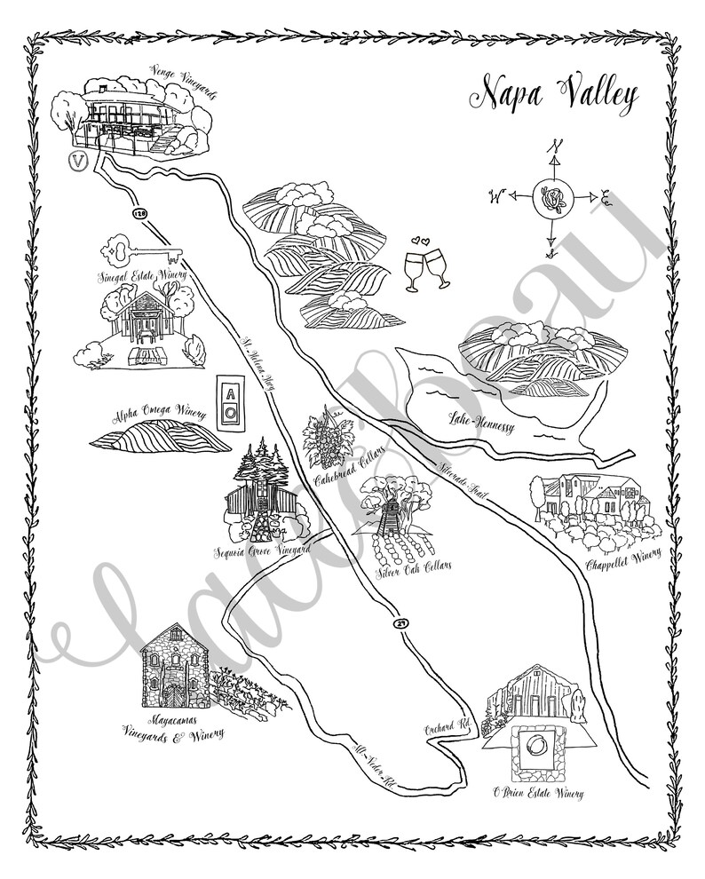 Our Story Map Custom Hand Drawn Wedding Map Printable Map - Etsy