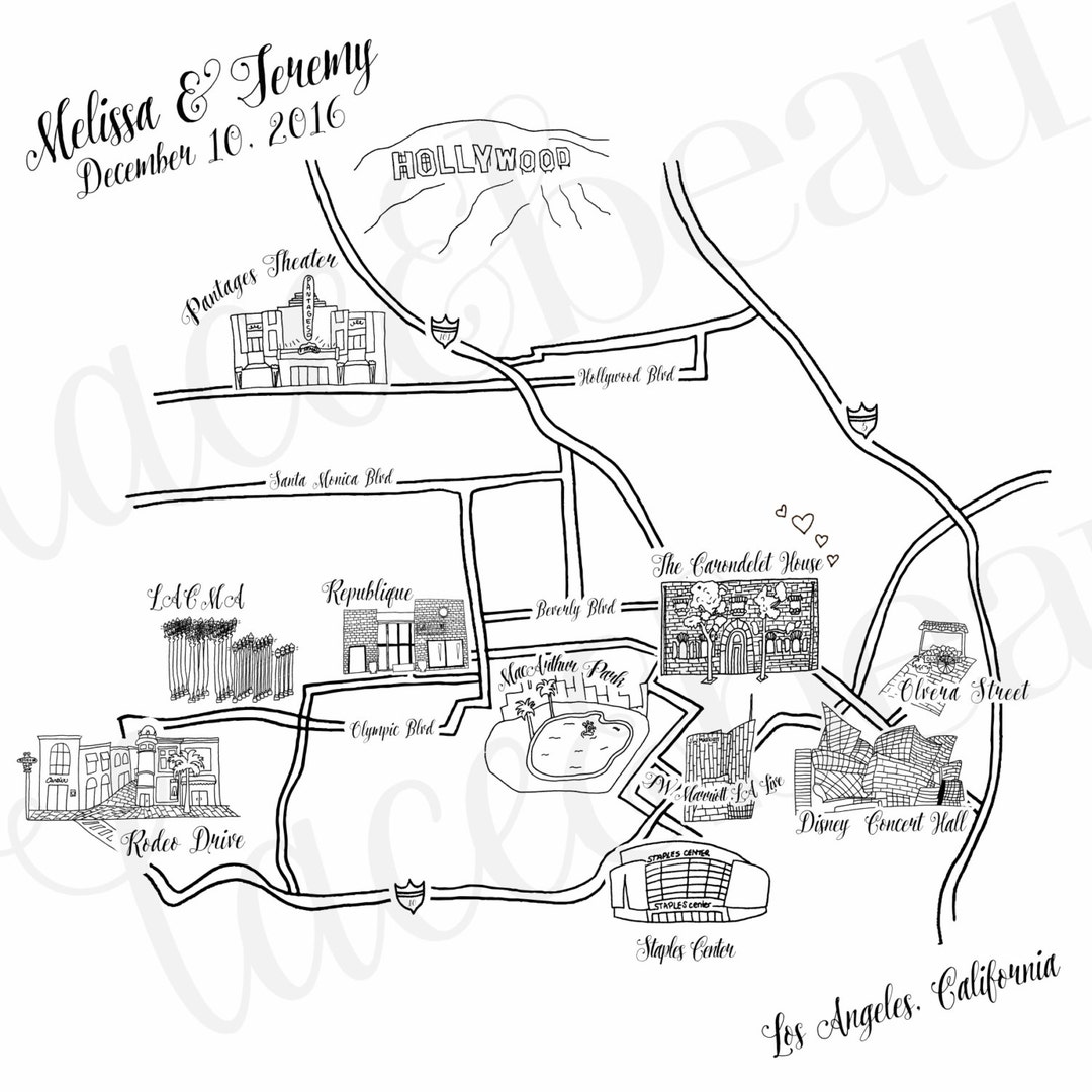 Custom Wedding Map Printable DIY Map of Wedding Ceremony and - Etsy