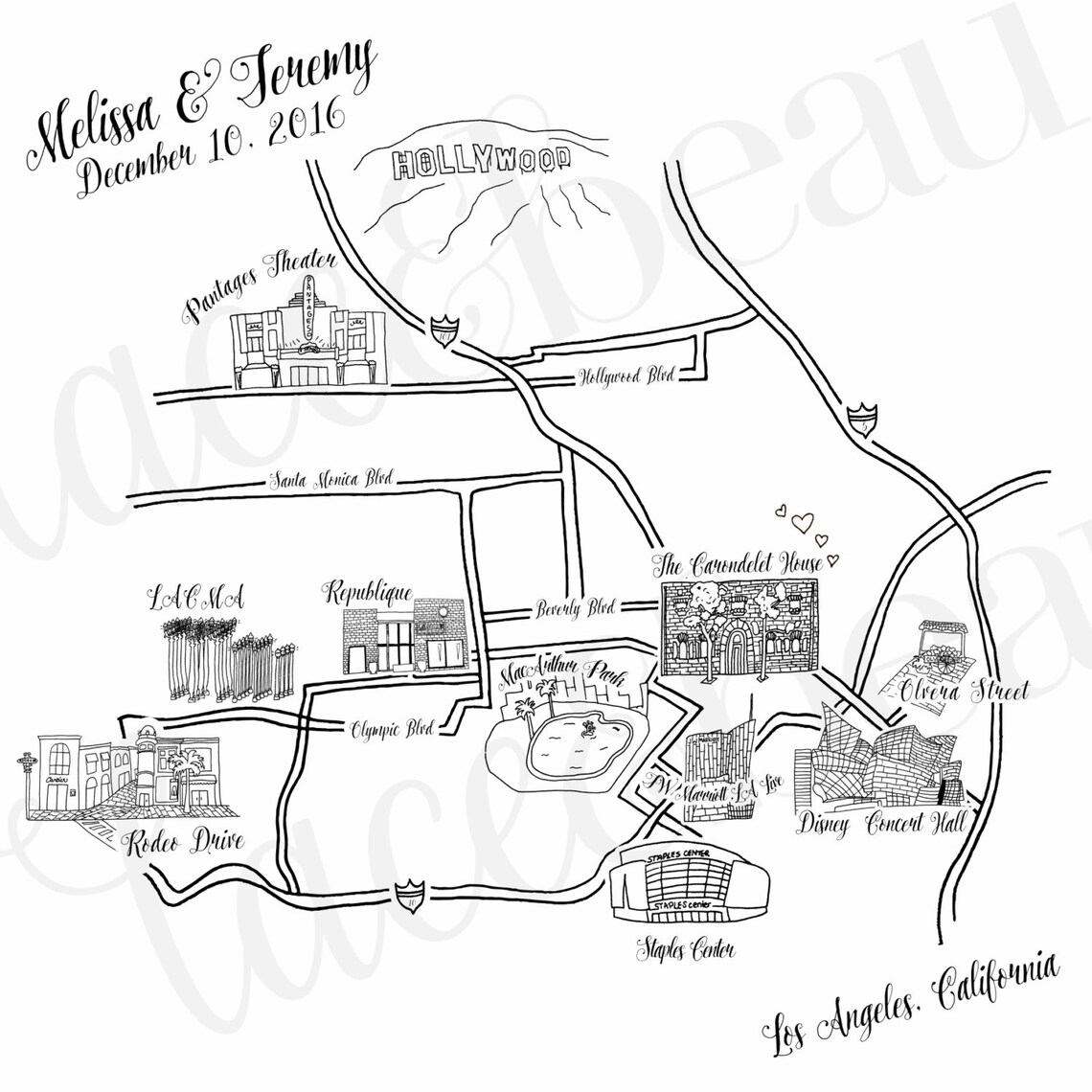 Custom Wedding Map Printable DIY Map of Wedding Ceremony and - Etsy