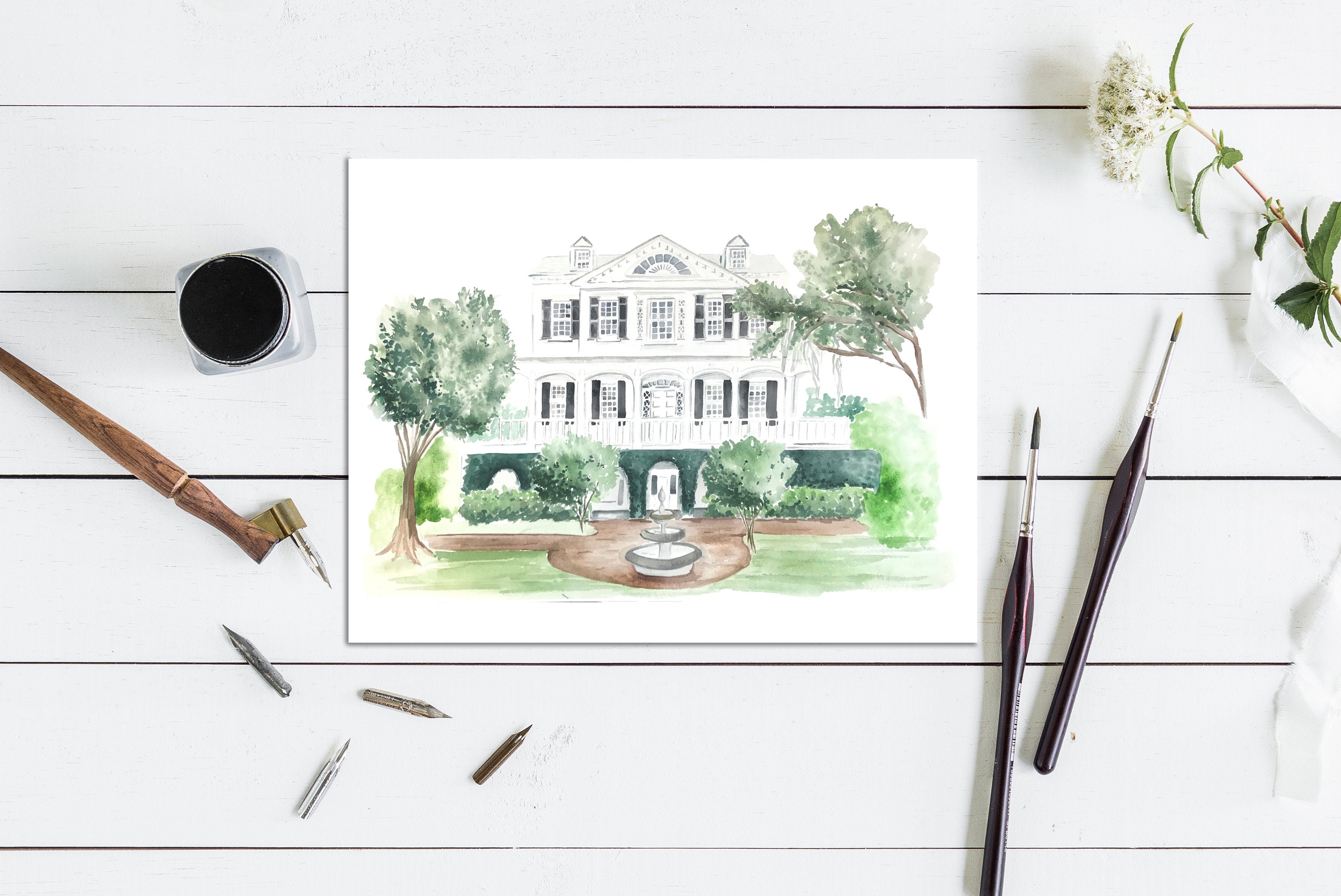 Custom Venue Illustration | Wedding Venue Painting - Etsy