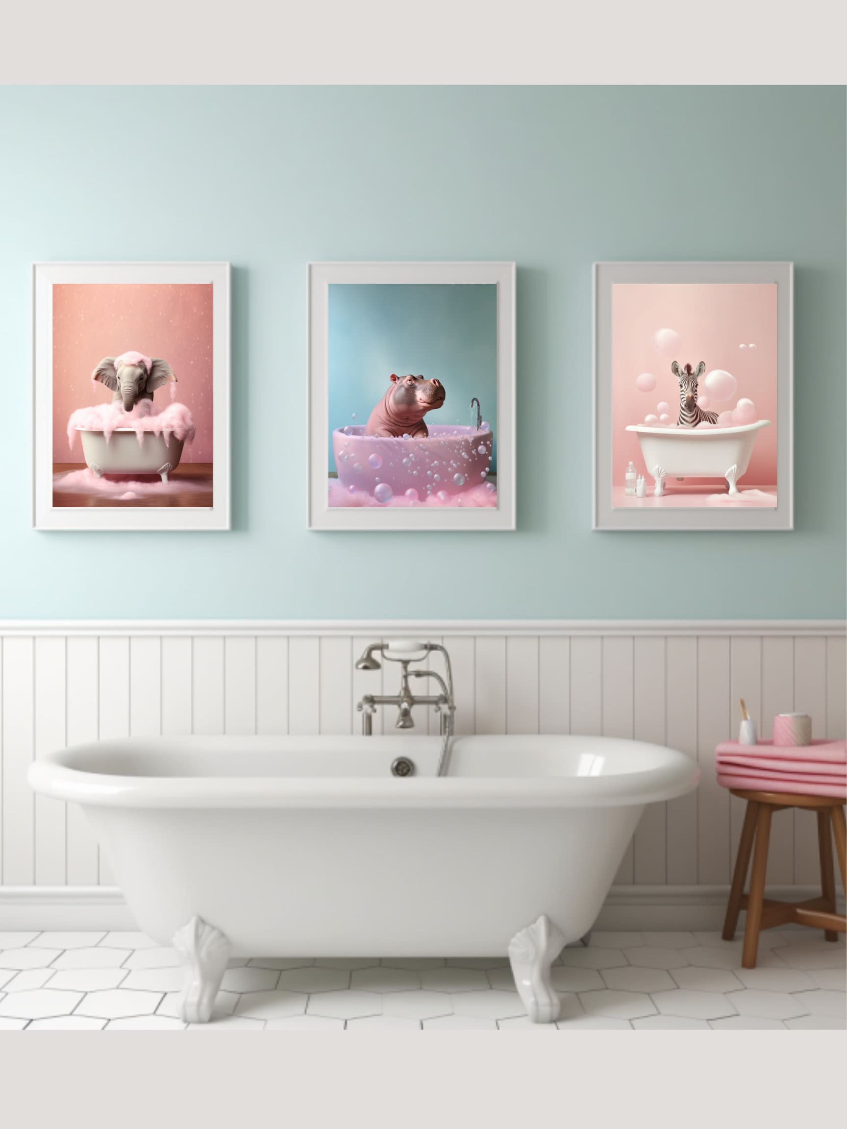 Cute Animals in Bubble Bath Bundle High Quality Adorable Baby Animal in ...