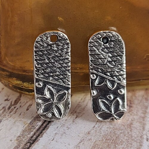 Artisan Fine Silver Earring Charms Earring Pair Silver - Etsy