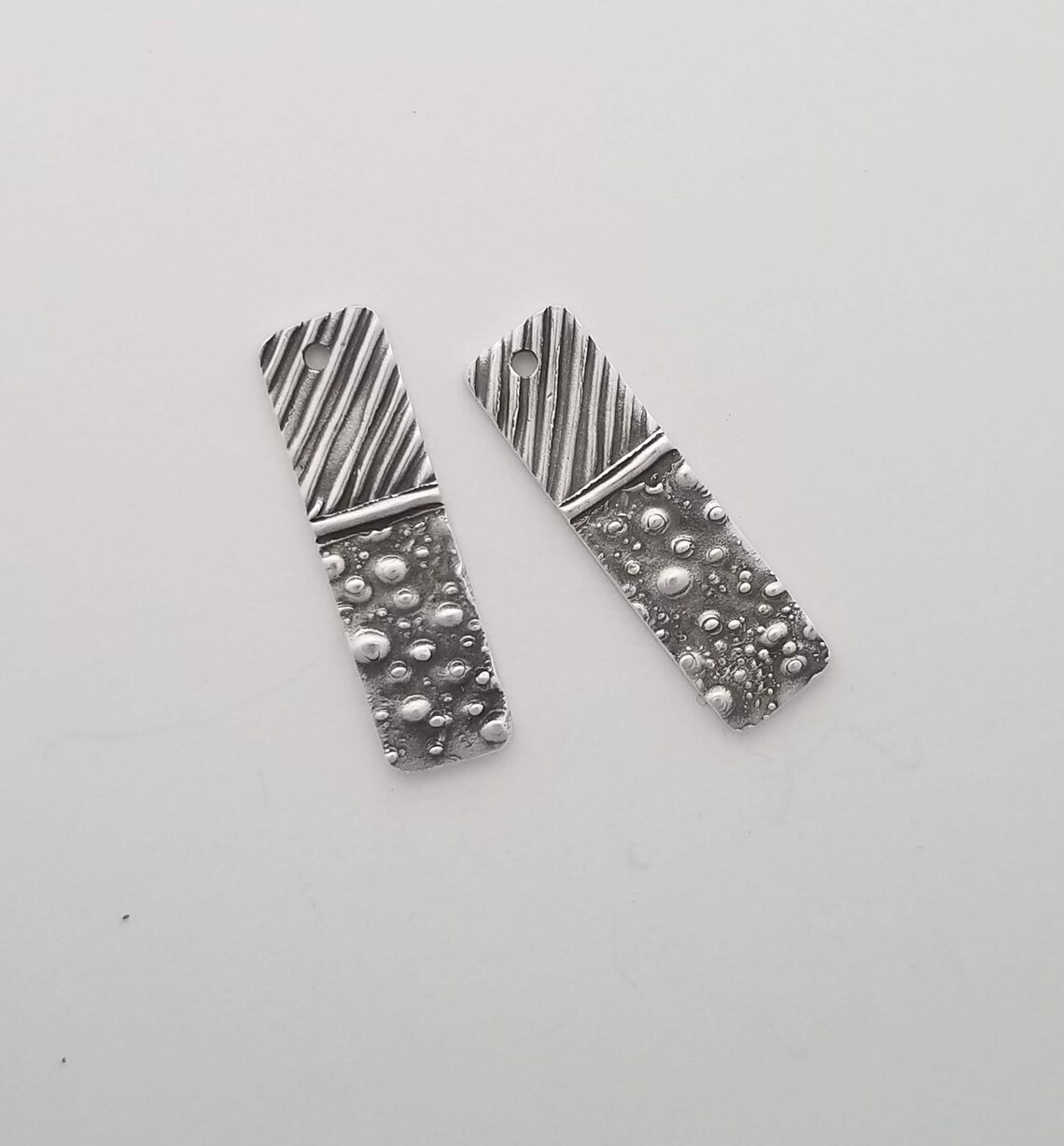 Artisan Fine Silver Earring Charms Earring Pair Silver Findings Silver ...