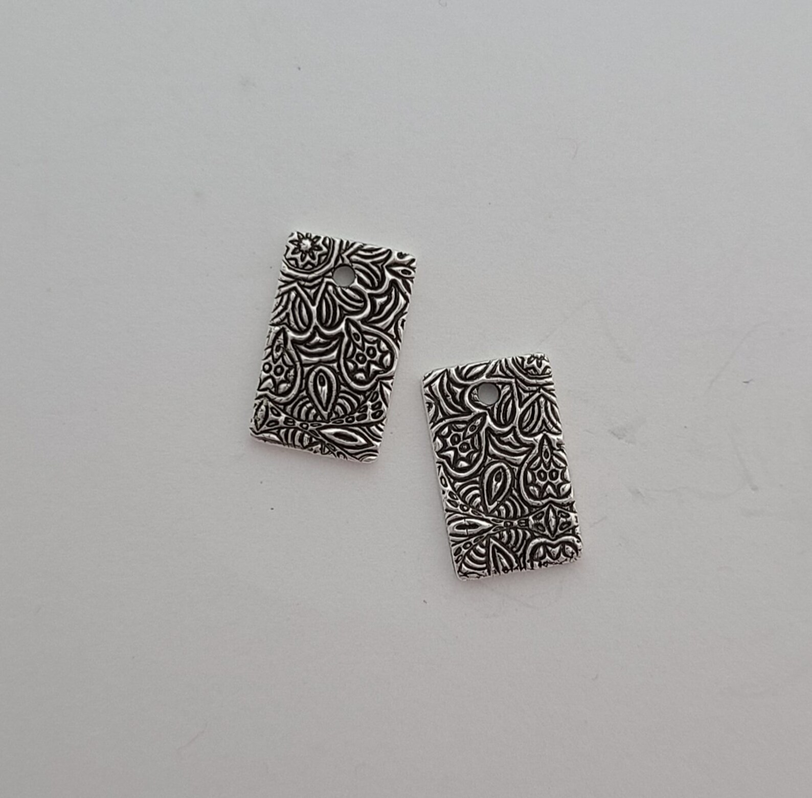 Artisan Fine Silver Earring Charms Earring Pair Silver - Etsy