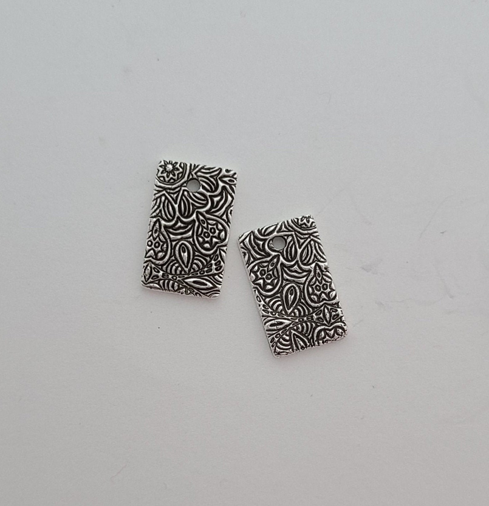Artisan Fine Silver Earring Charms Earring Pair Silver - Etsy