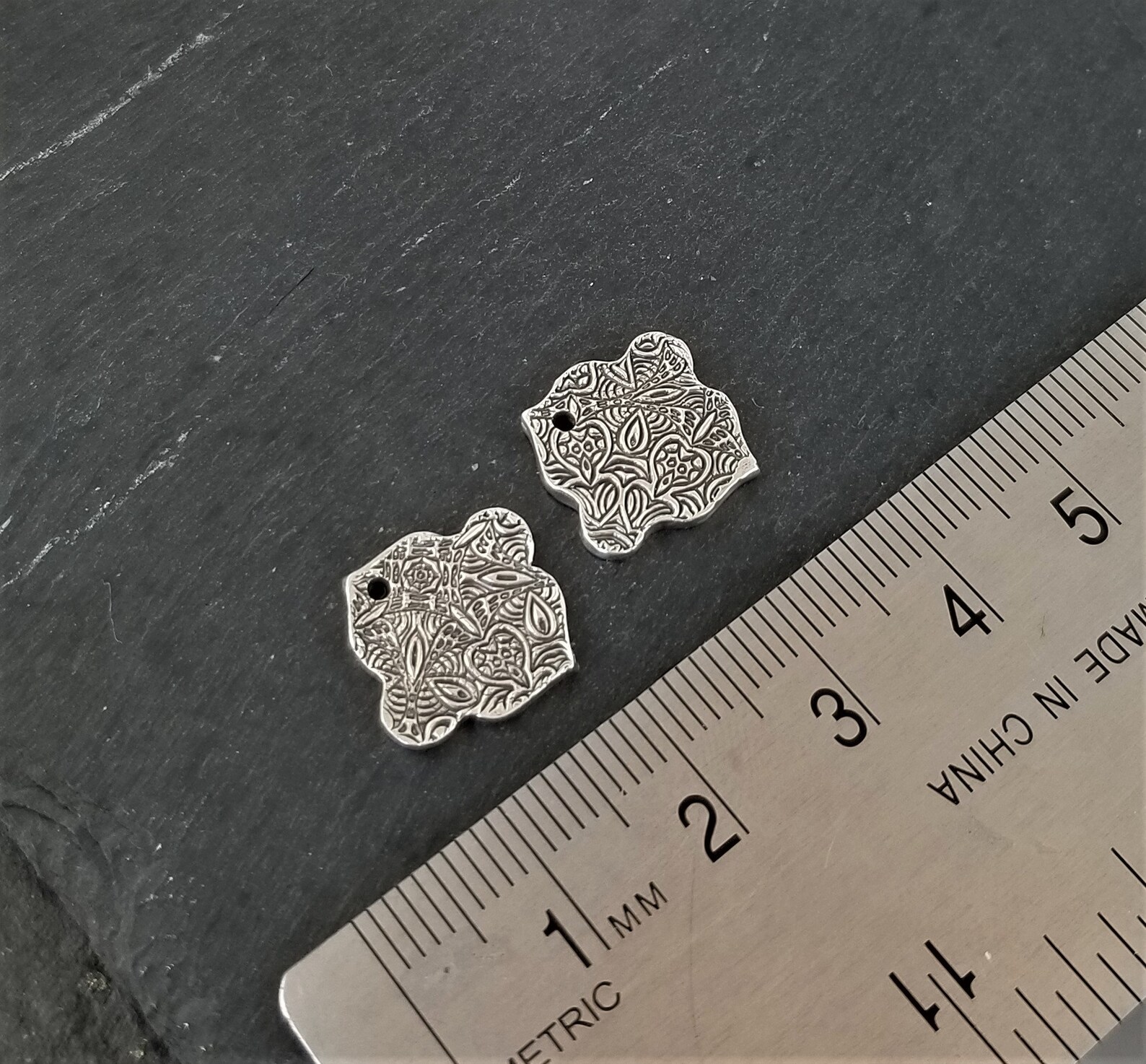 Artisan Fine Silver Earring Charms Earring Pair Silver Findings Silver ...