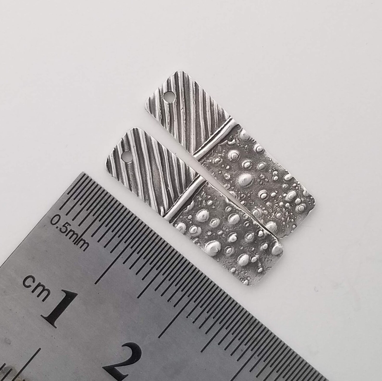 Artisan Fine Silver Earring Charms Earring Pair Silver Findings Silver ...