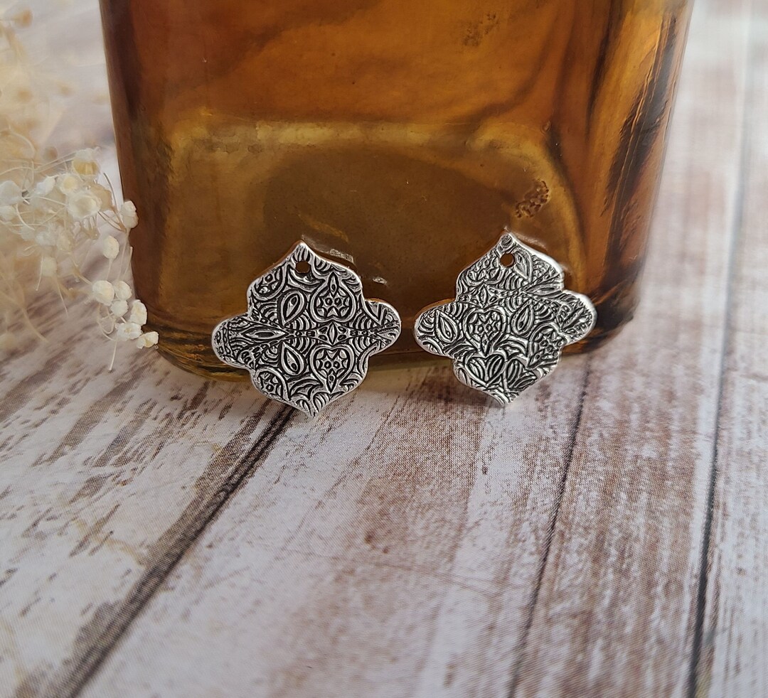Artisan Fine Silver Earring Charms Earring Pair Silver Findings Silver ...