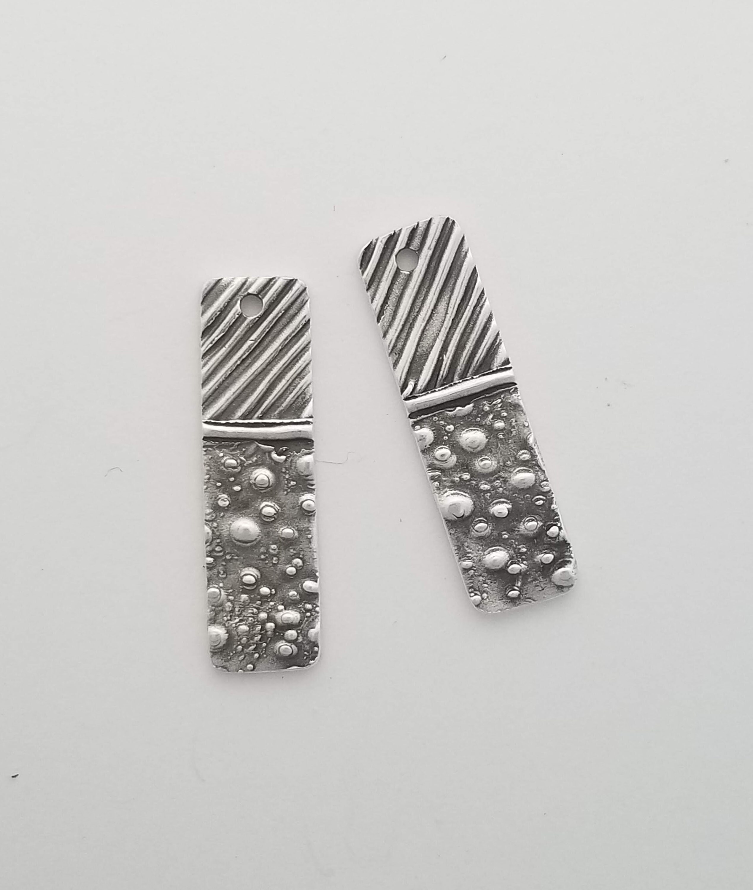 Artisan Fine Silver Earring Charms Earring Pair Silver Findings Silver ...