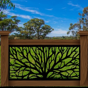 Tree Railing Metal Insert, Metal Panel, Metal Privacy Screen, Fence ...
