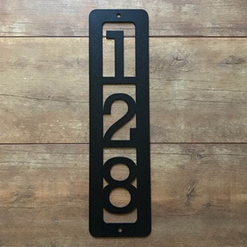 Vertical 4 House Numbers Metal Address Sign Custom Metal | Etsy