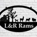 Metal FARM SIGN , Barn and Llama, Dog, Ram, and Sheep - Personalized ...