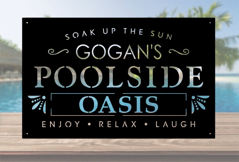 Personalized Metal Poolside Sign Metal Swimming Pool Sign - Etsy