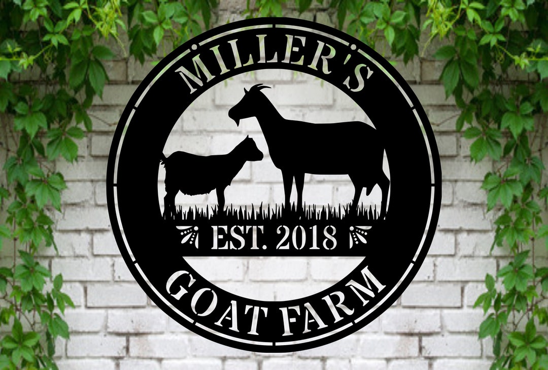 Custom Goat Sign Personalized | Goat Metal Wall Art | Goat Ranch Farm ...