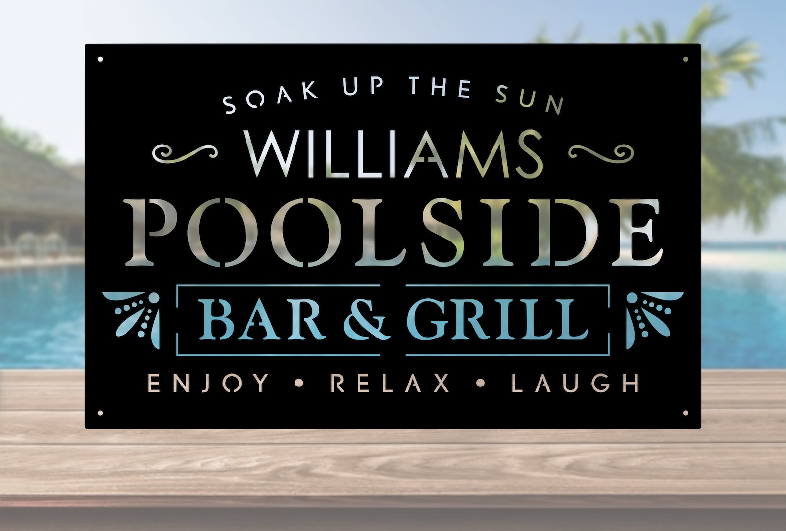 Personalized Metal Poolside Sign Metal Swimming Pool Sign - Etsy