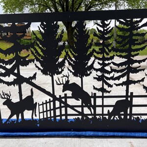 Deer Scenery Railing Metal Insert, Metal Panel, Metal Privacy Screen ...