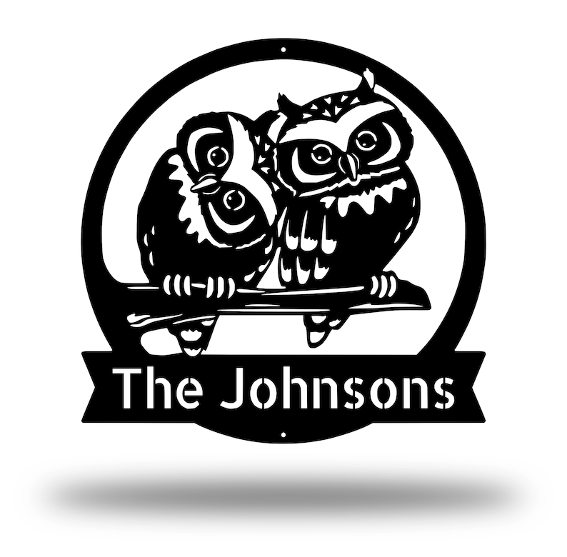 Personalized Owl Metal Sign Steel Metal Art / Metal Decor / - Etsy