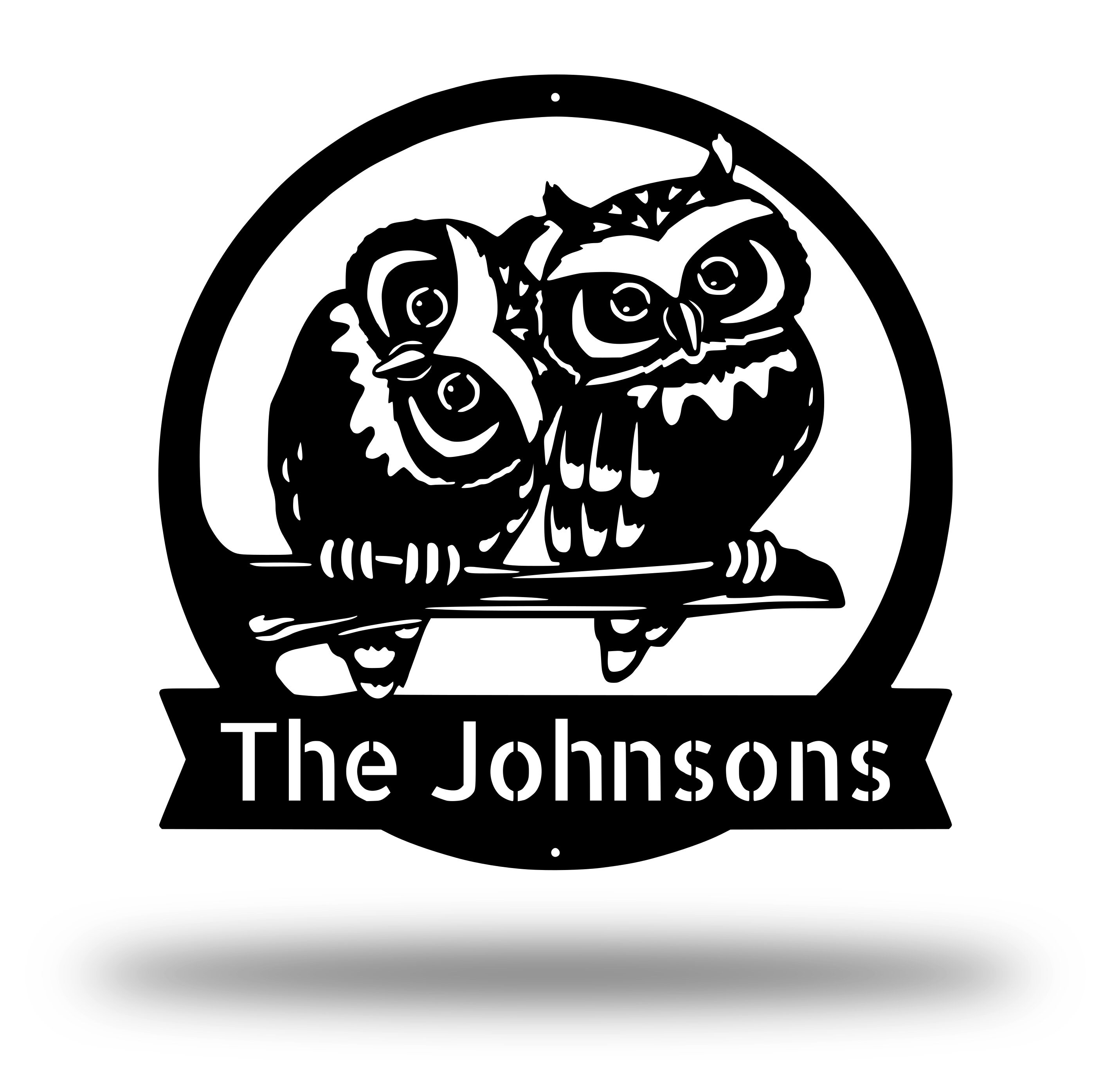 Personalized Owl Metal Sign Steel Metal Art / Metal Decor / - Etsy UK