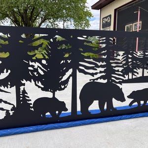 Bear Scenery Railing Metal Insert, Metal Panel, Metal Privacy Screen ...