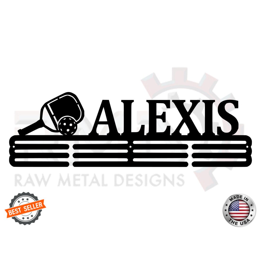 Pickleball Custom Name- Pickleball Medal Hanger Holder Display Rack 3 ...