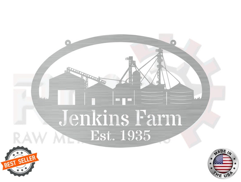 Metal Farm Sign | Grain Bins | Silo Sign | Personalized Family Name ...