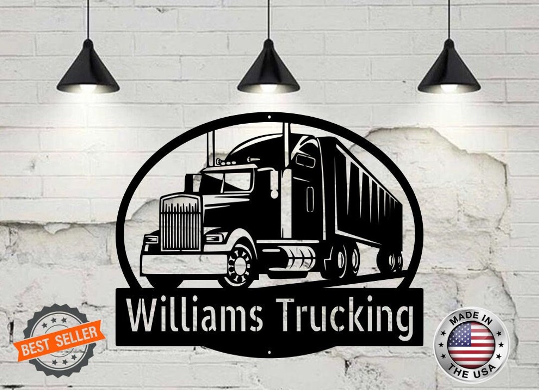 Custom Truck Driver Name Sign, Semi Truck Wall Sign, Tractor Trailer ...