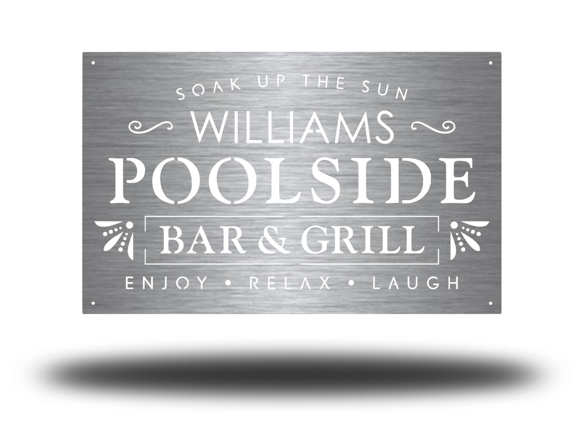 Personalized Metal Poolside Sign Metal Swimming Pool Sign - Etsy