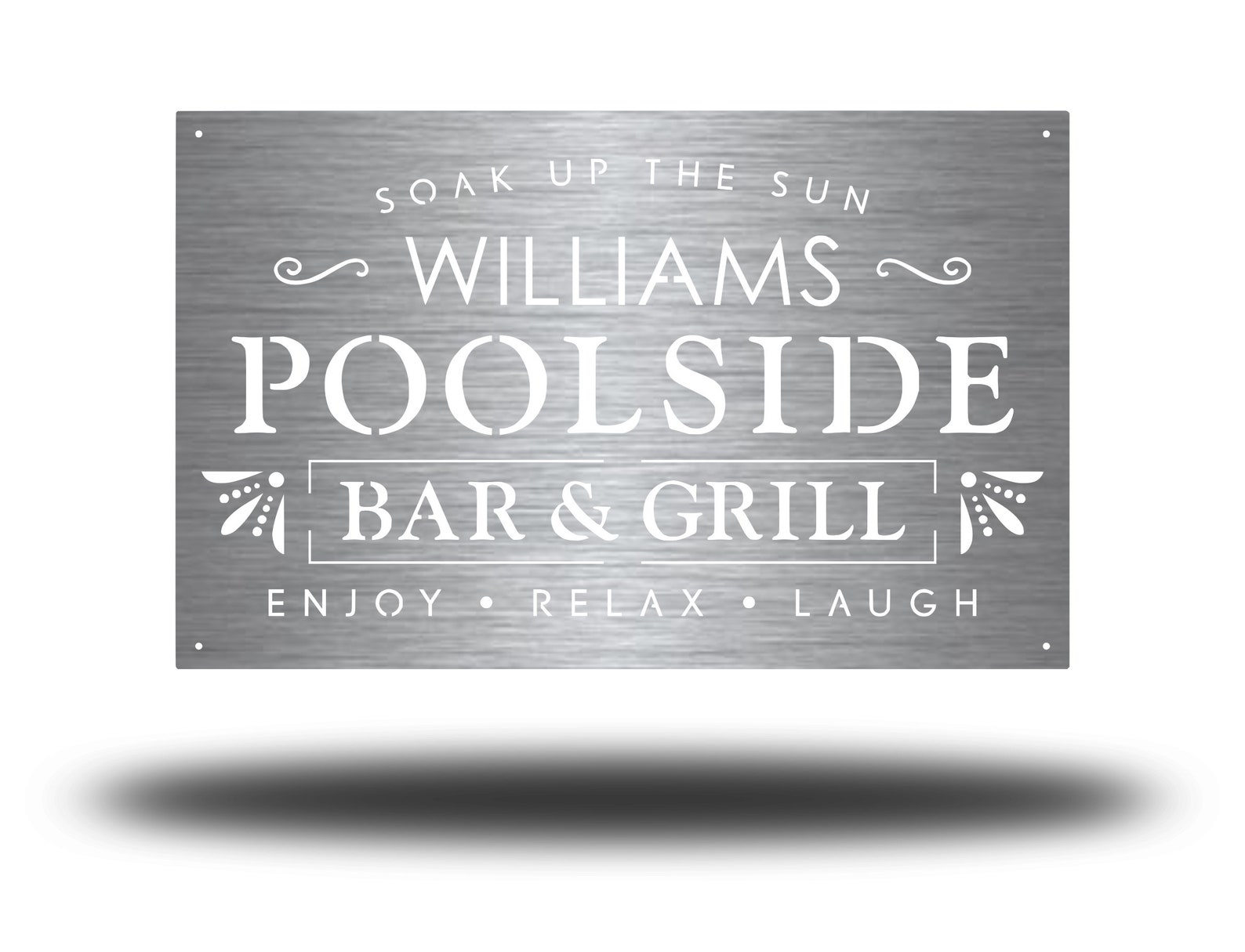 Personalized Metal Poolside Sign Metal Swimming Pool Sign - Etsy