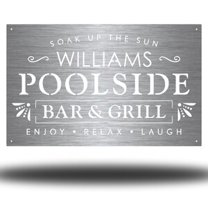 Personalized Metal Poolside Sign | Metal Swimming Pool Sign | Metal ...
