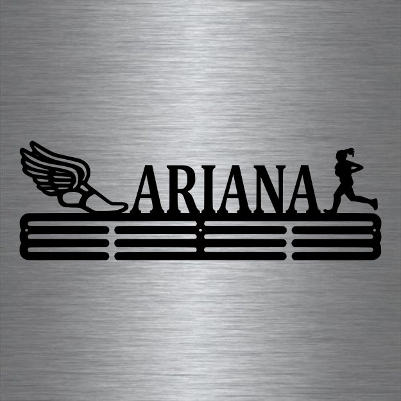 Track and Field With Girl Runner Custom Name Medal Hanger | Etsy