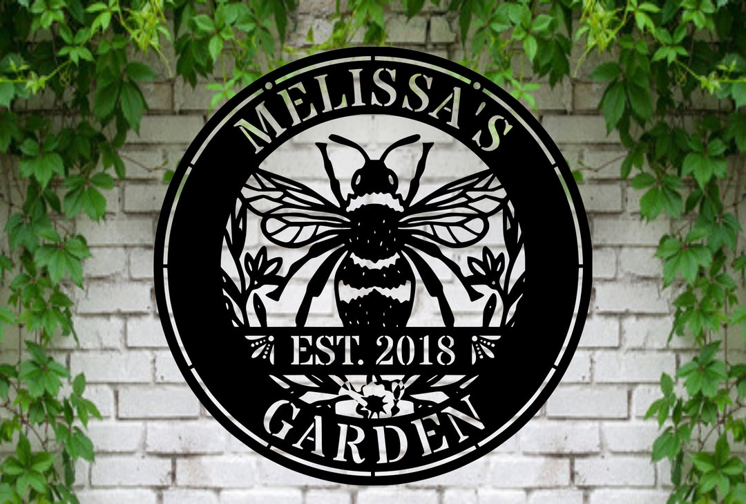 Personalized BEE Metal Sign- Bee Keeper- Porch Patio Garden- Bee Lovers ...
