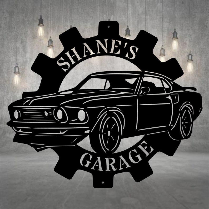 Custom Mustang Muscle Car Sign, Father's Day Gift, Metal Car Sign ...