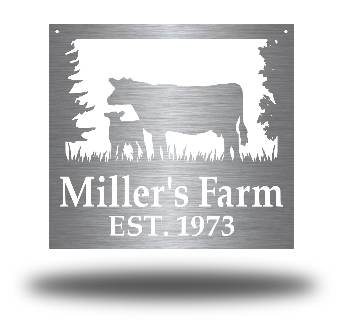 Metal FARM SIGN Custom Cow and Calf Sign Personalized - Etsy