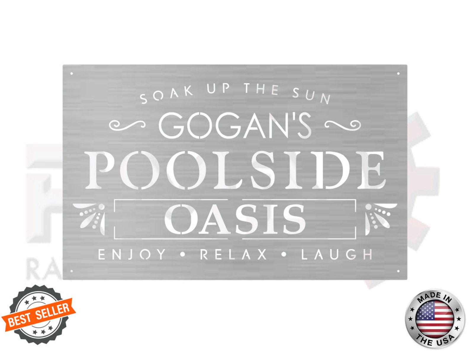 Personalized Metal Poolside Sign | Metal Swimming Pool Sign | Metal ...