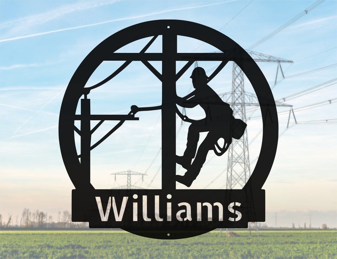 Personalized Lineman Last Name Metal Sign- Lineman Gift- Lineman Sign ...