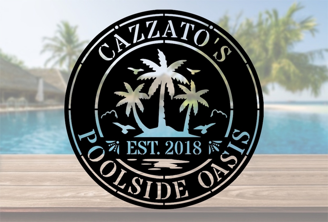 Personalized Metal Poolside Sign | Metal Swimming Pool Sign | Metal ...